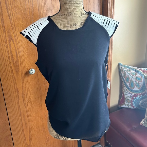 Dex | Tops | Nwt Dex Blouse With Lattice Shoulders | Poshmark